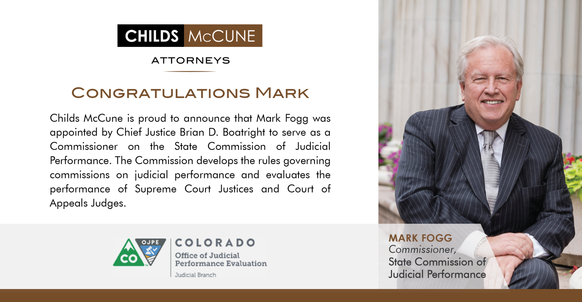 Mark Fogg was appointed to serve as a Commissioner on the State ...